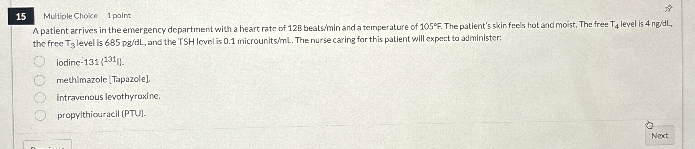 Solved Multiple Choice1 ﻿pointA patient arrives in the | Chegg.com