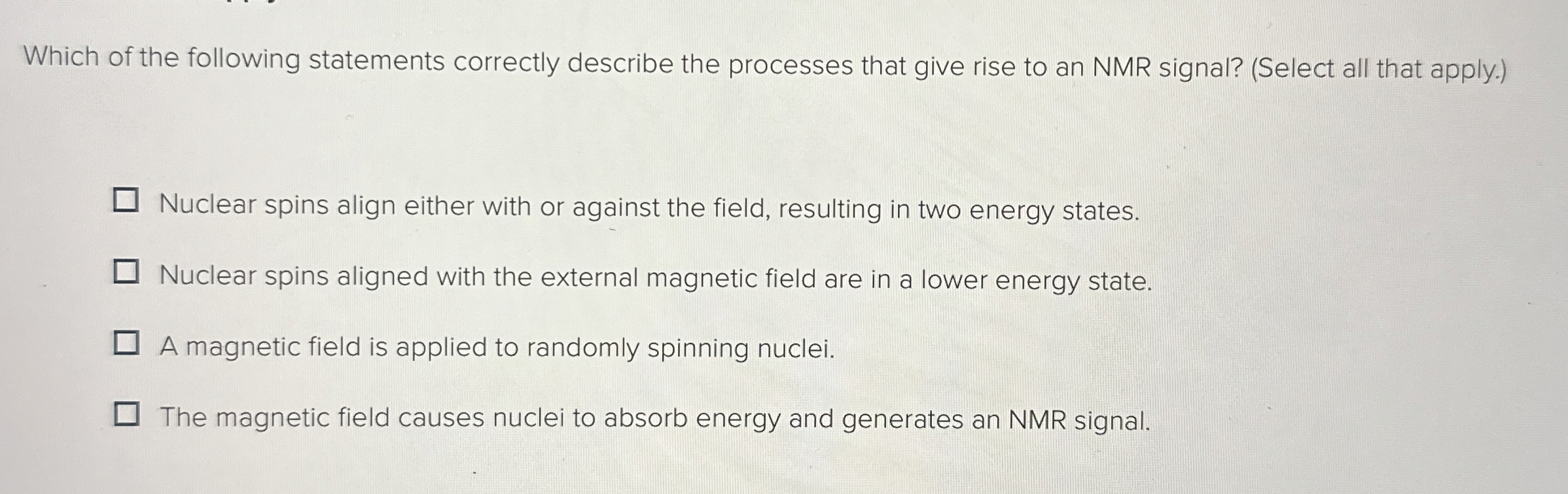 Solved Which of the following statements correctly describe | Chegg.com