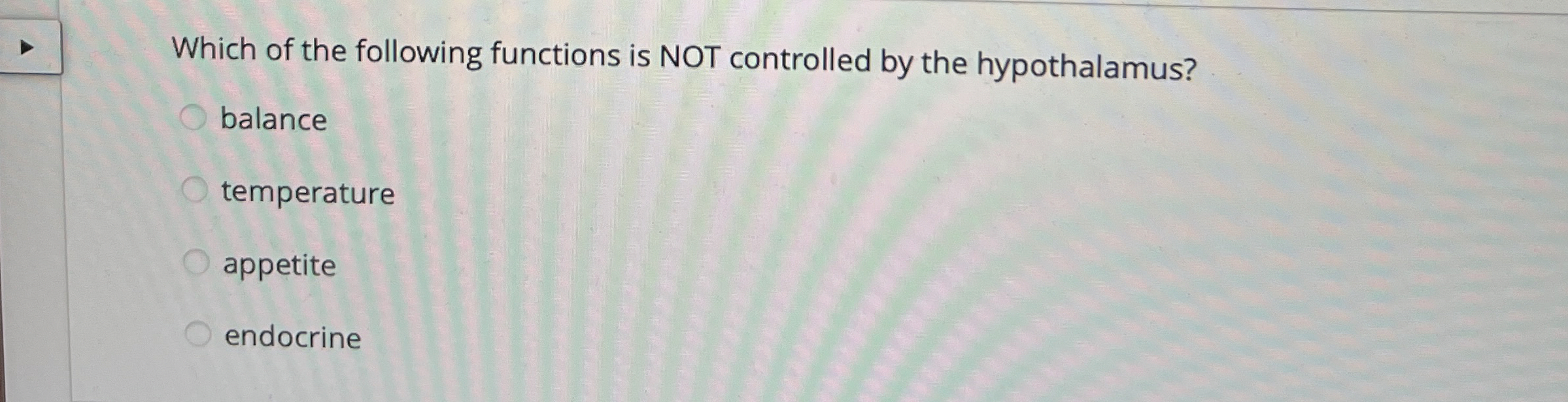 Solved Which of the following functions is NOT controlled by | Chegg.com