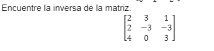Solved Encuentre la inversa de la matriz.[2312-3-3403] | Chegg.com