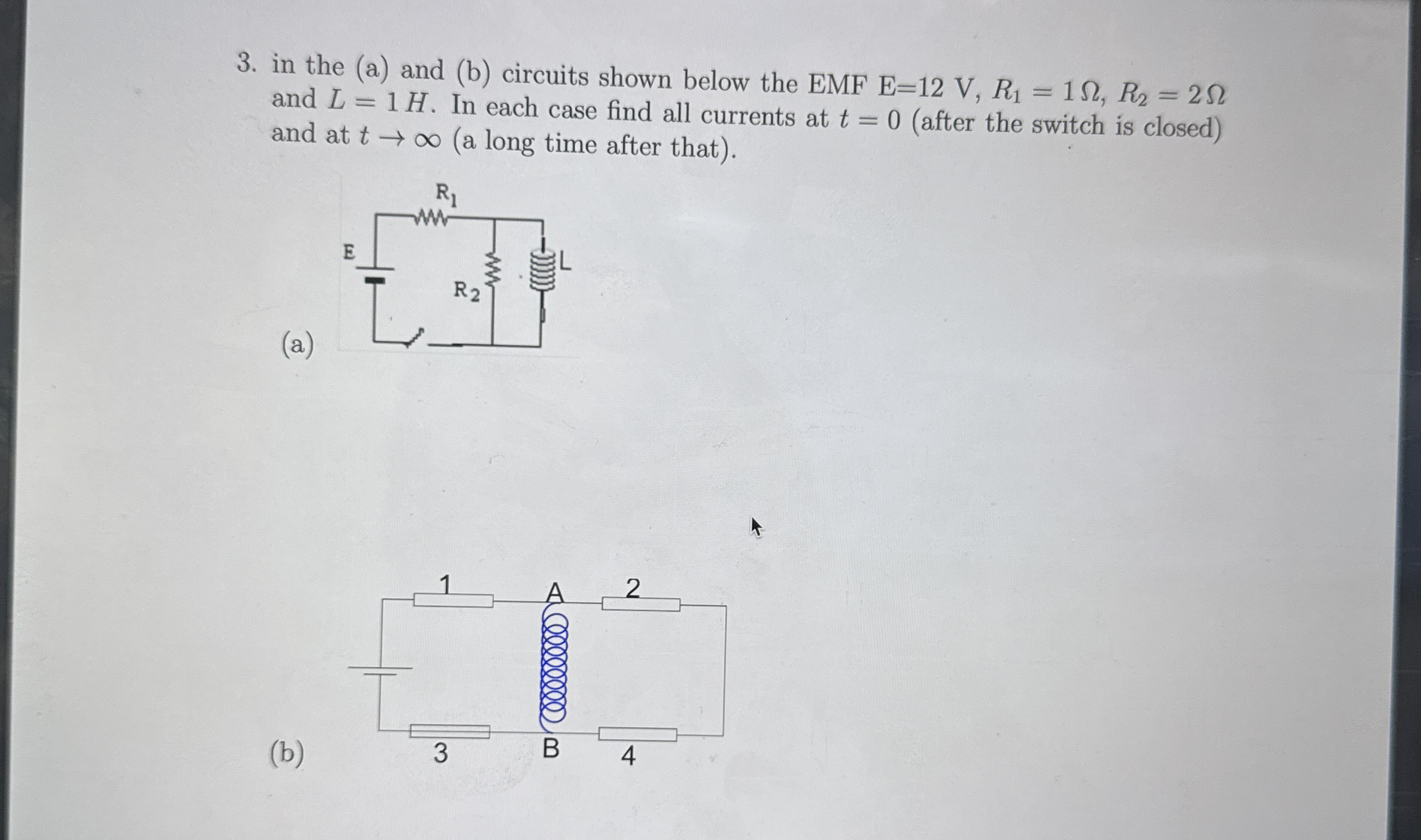 Solved in the (a) ﻿and (b) ﻿circuits shown below the EMF | Chegg.com