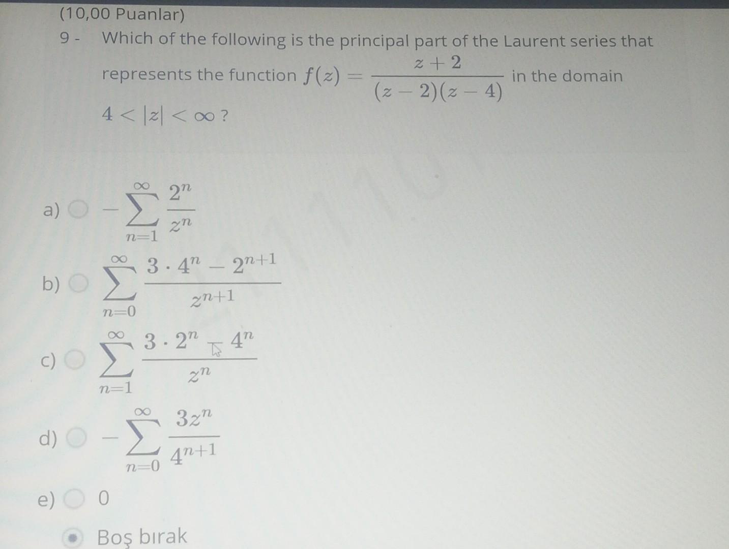 9 - Which of the following is the principal part of | Chegg.com
