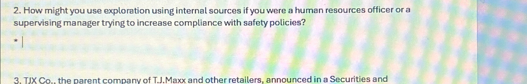 Solved How might you use exploration using internal sources | Chegg.com