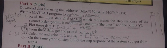 Solved Troject length Part A (5 pts) Download data file | Chegg.com