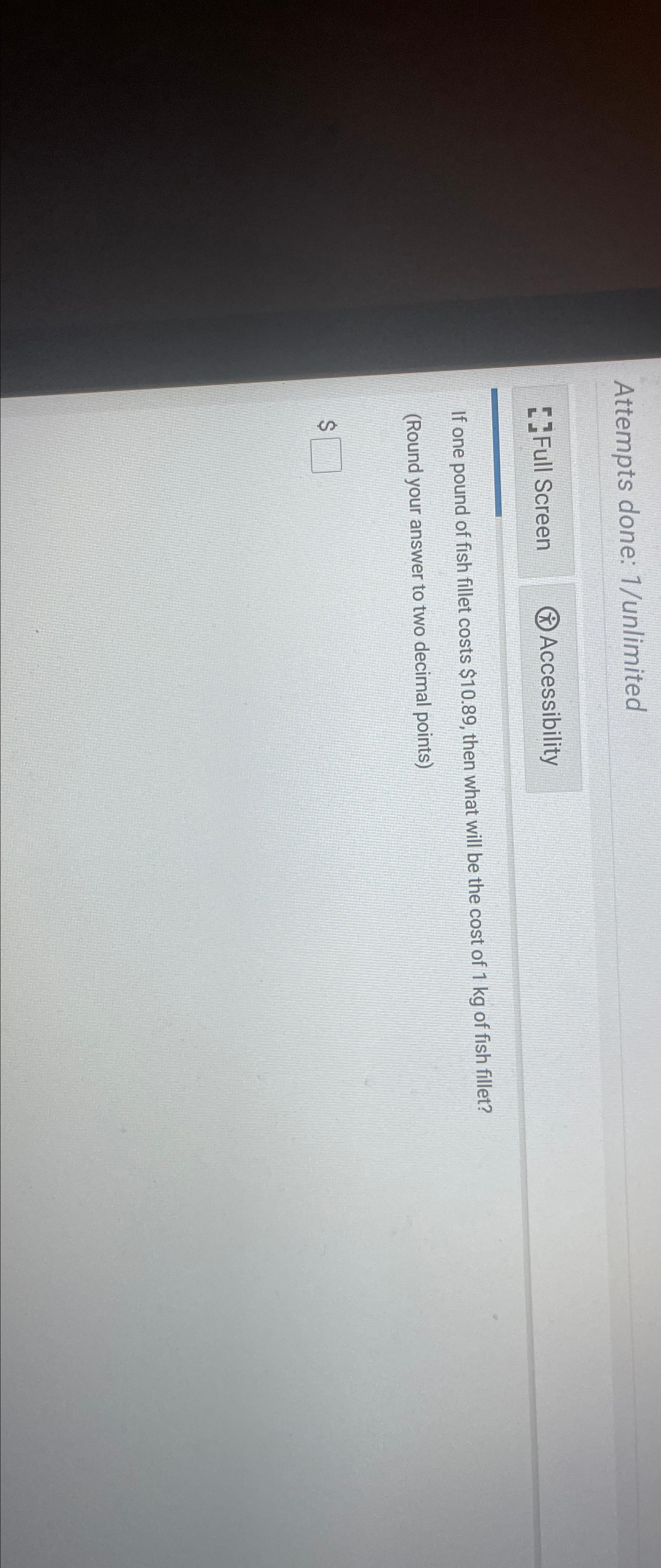 Solved Attempts done: 1? ﻿unlimitedFull Screen(*) | Chegg.com