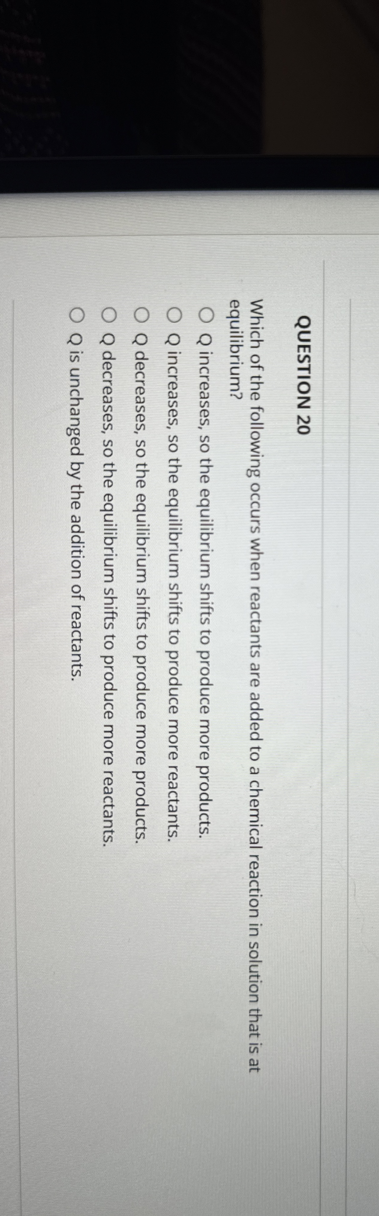 Solved QUESTION 20Which of the following occurs when | Chegg.com