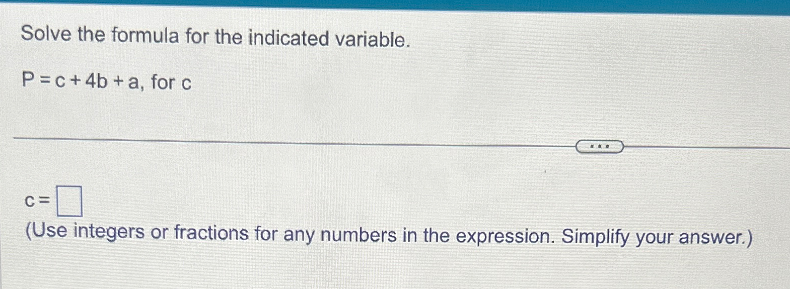 Solved Solve the formula for the indicated | Chegg.com