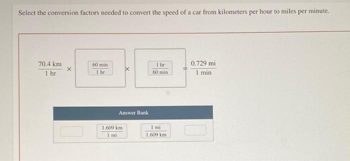 Solved Select the conversion factors needed to convert the | Chegg.com