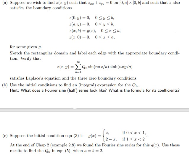 Solved (a) ﻿Suppose we wish to find z(x,y) ﻿such that | Chegg.com