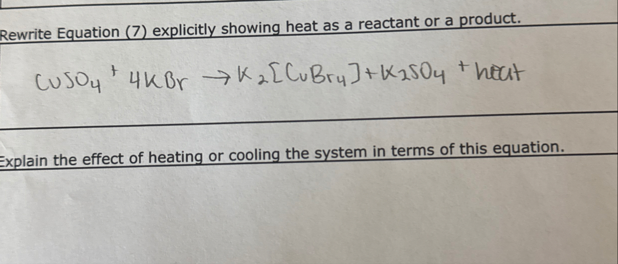 Solved Rewrite Equation (7) ﻿explicitly showing heat as a | Chegg.com