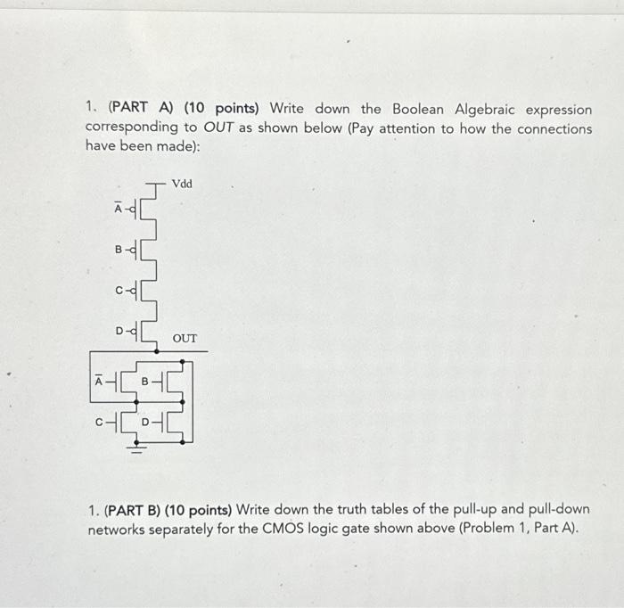 Solved 1. (PART A) (10 points) Write down the Boolean | Chegg.com