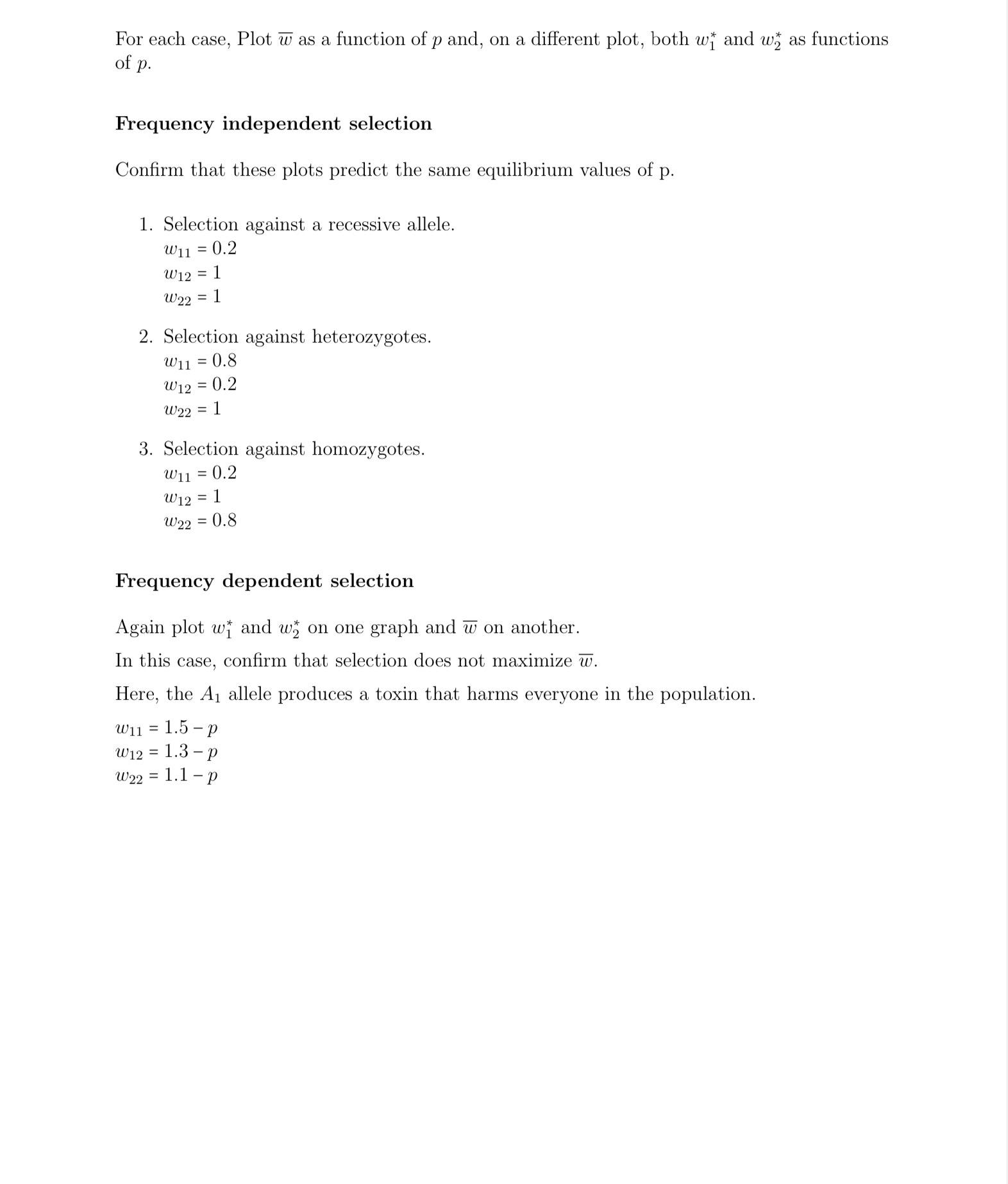 Solved For each case, Plot ?bar (w) ﻿as a function of p | Chegg.com