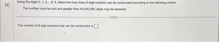 Solved Using the digits 0,1,2,…8,9, determine how many 8 | Chegg.com