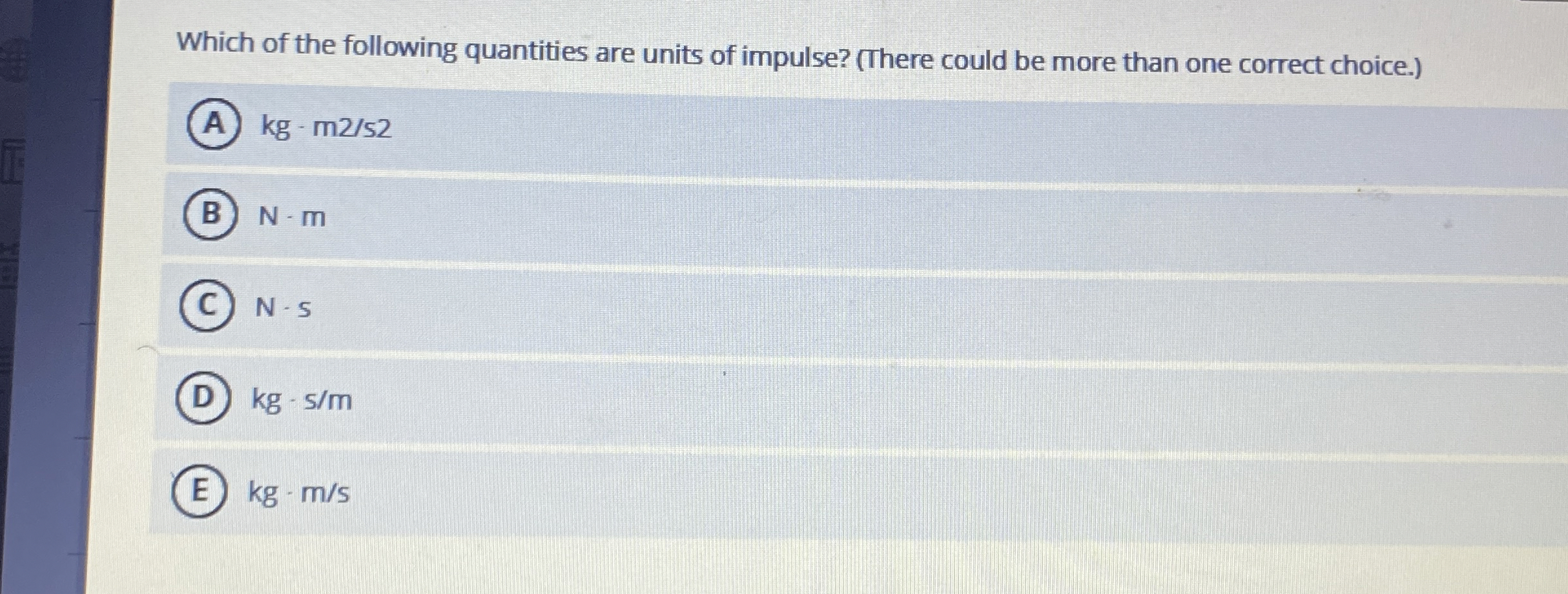 Solved Which Of The Following Quantities Are Units Of Chegg