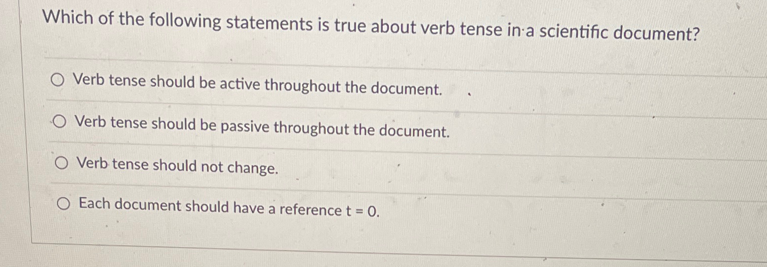 Solved Which of the following statements is true about verb | Chegg.com