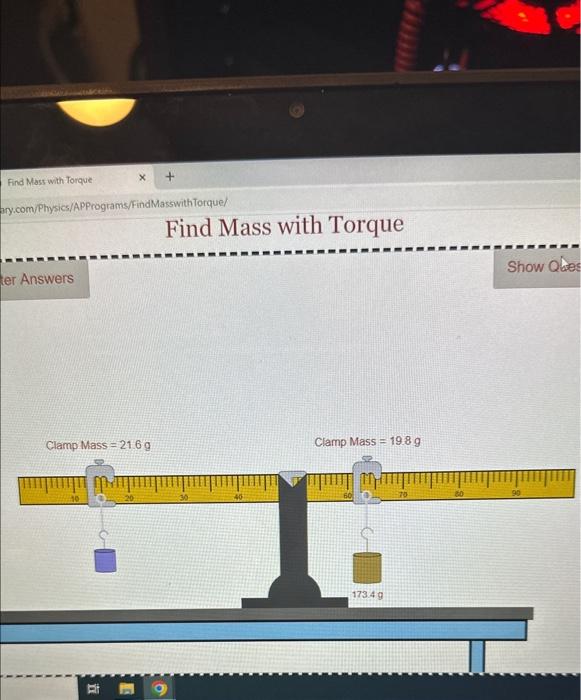 Find counter clockwise torque (Nm) and mass of the | Chegg.com