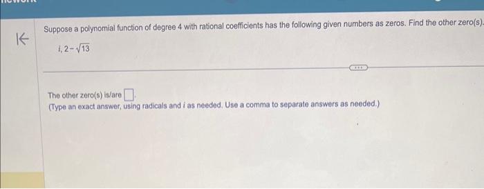 Solved Suppose a polynomial function of degree 4 with | Chegg.com