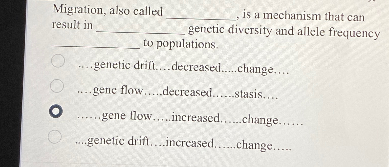 Solved Migration, also called is a mechanism that can result | Chegg.com