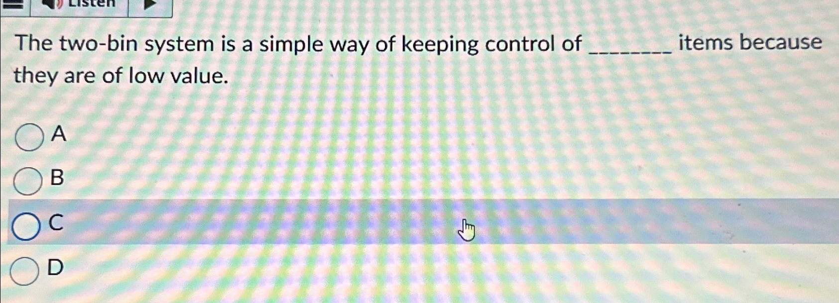 Solved The two-bin system is a simple way of keeping control | Chegg.com