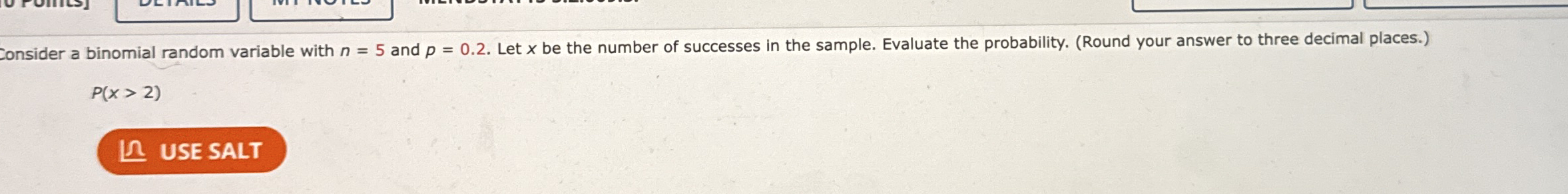 Solved Consider a binomial random variable with n=5 ﻿and | Chegg.com
