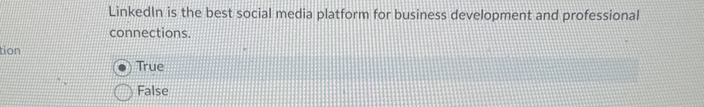 Solved Linkedln is the best social media platform for | Chegg.com