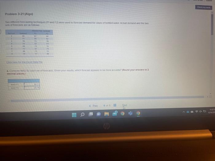 Solved Additional Problem 03-01 (Algo) Compute a | Chegg.com