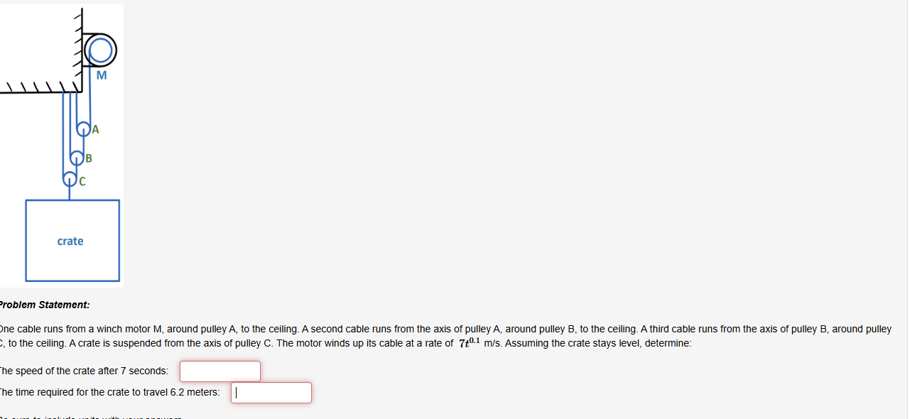 Problem Statement: One cable runs from a winch motor | Chegg.com