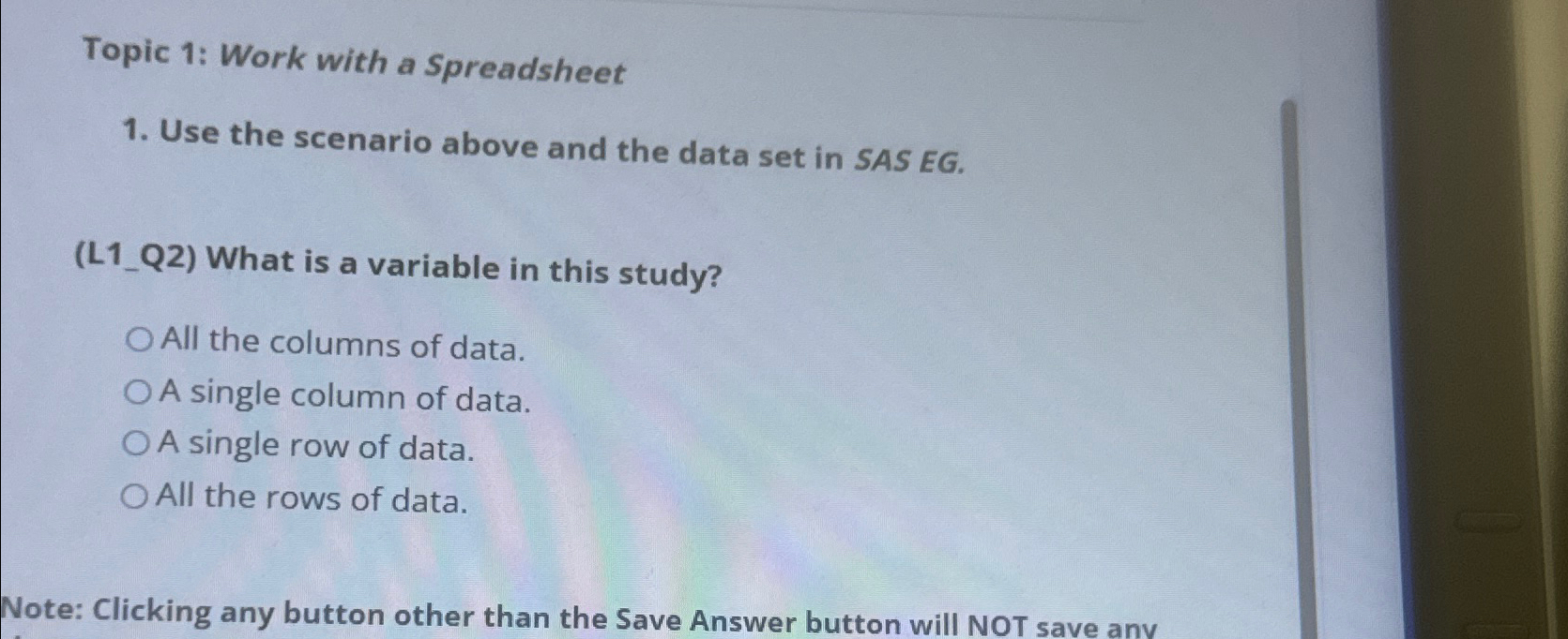 Solved Topic 1: Work with a SpreadsheetUse the scenario | Chegg.com