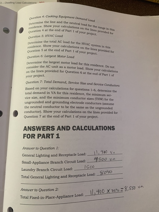 3-Dwelling Load Calculations You'll be required to | Chegg.com