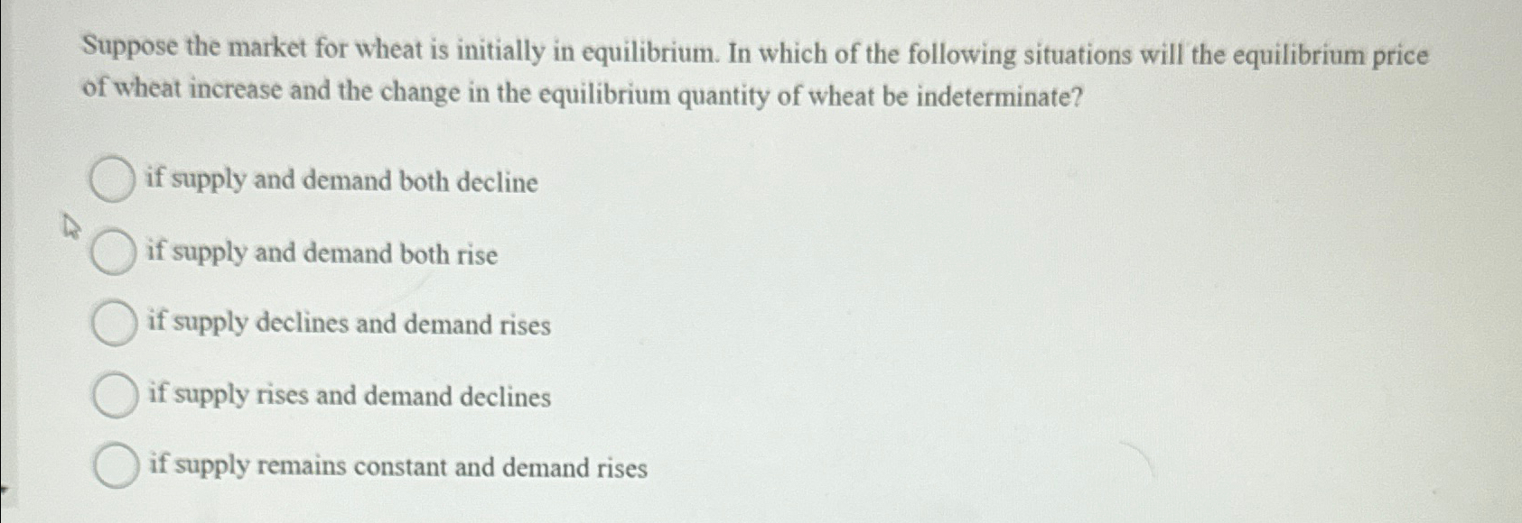 Solved Suppose the market for wheat is initially in | Chegg.com