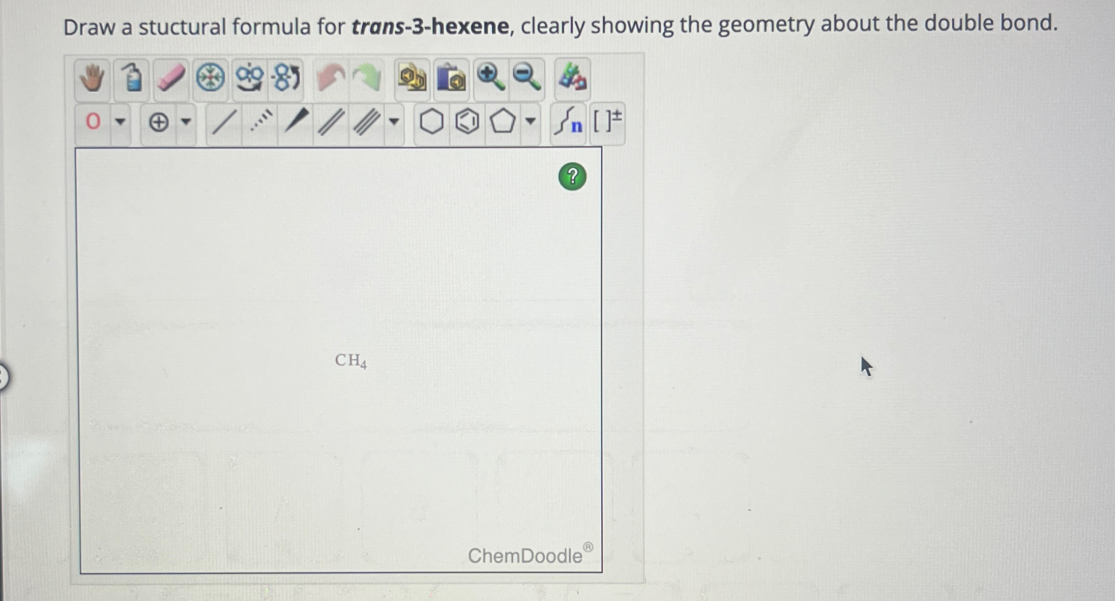 Solved Draw a stuctural formula for trans-3-hexene, clearly | Chegg.com
