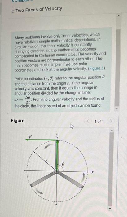 Solved Many problems involve only linear velocities, which | Chegg.com