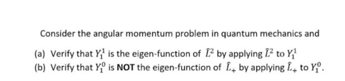 Solved Consider the angular momentum problem in quantum | Chegg.com