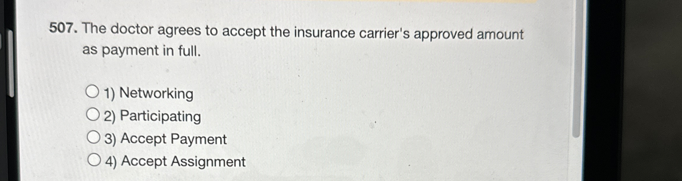 Solved The doctor agrees to accept the insurance carrier's | Chegg.com