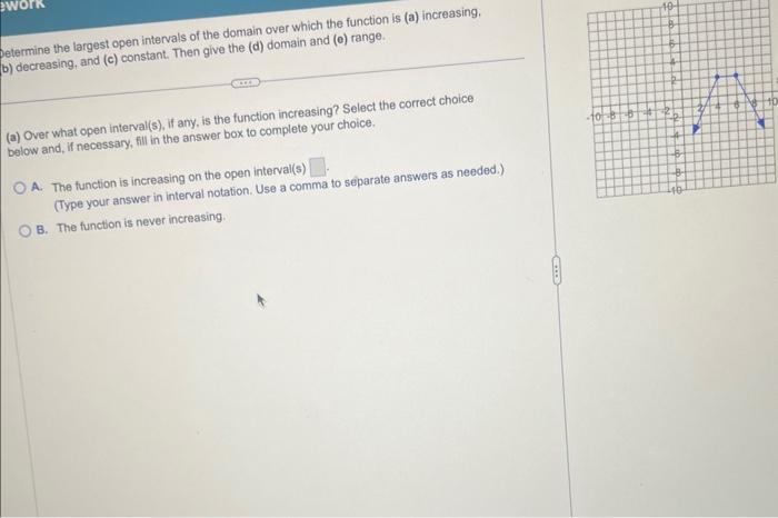 Solved Determine the largest open intervals of the domain | Chegg.com