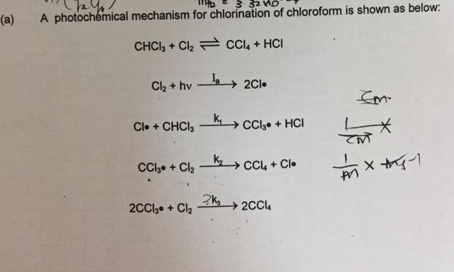 Solved MO (a) ha A photochemical mechanism for chlorination | Chegg.com