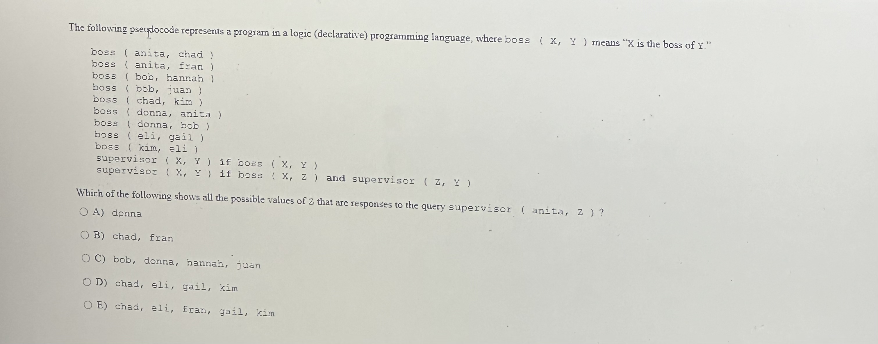 Solved The Following Pseydocode Represents A Program In A