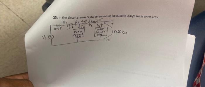 Solved Q5. In tha rirruit chawn below determine the input | Chegg.com