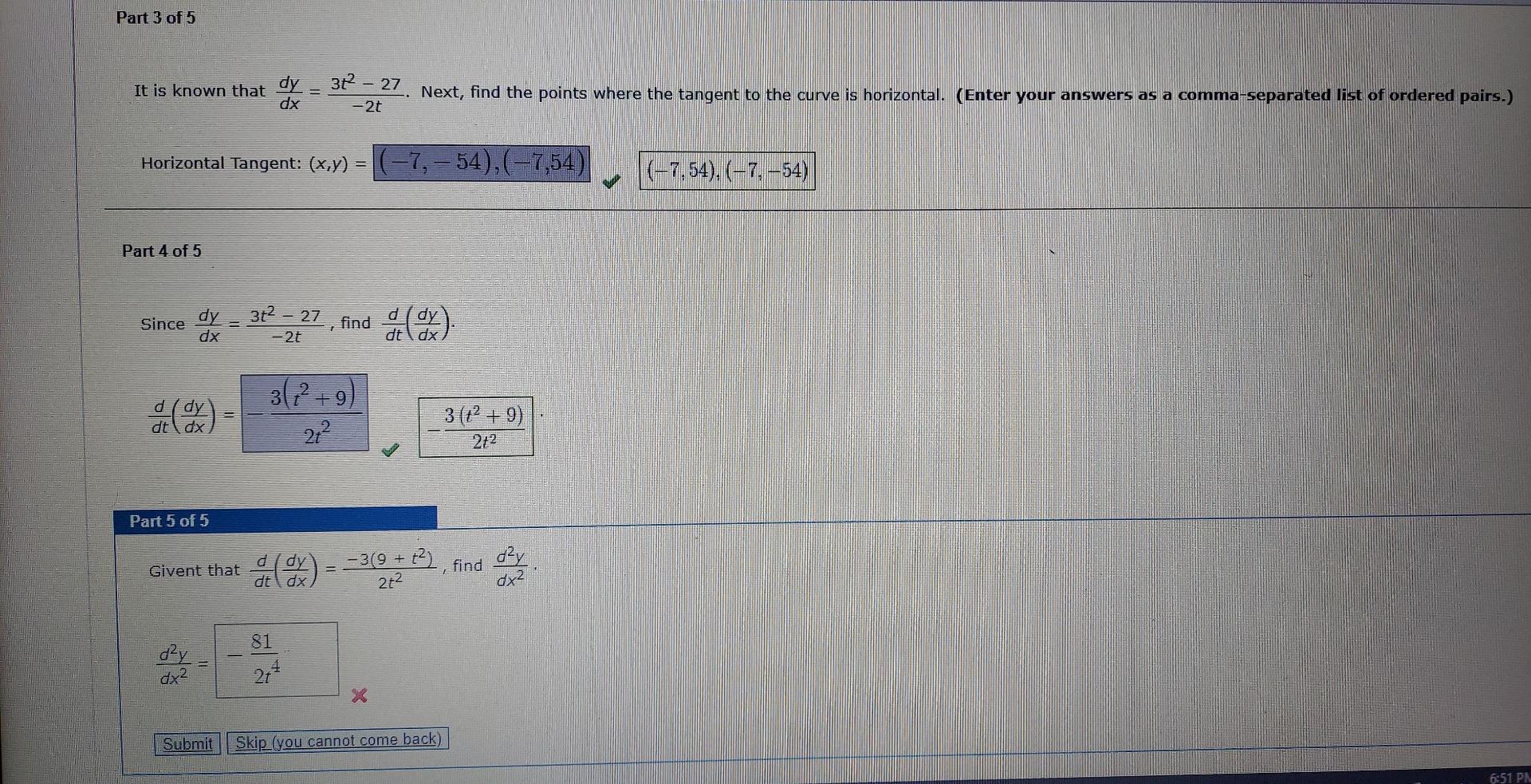 Solved Parametric Calculus - Derivatives Part 1 of 5 | Chegg.com