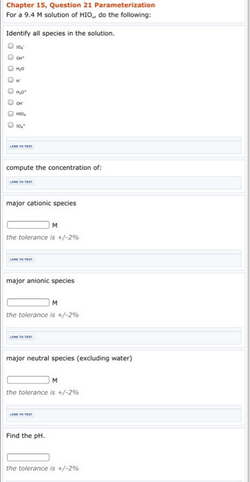 Solved Chapter 15, Question 21 Parameterization For a 9.4 M | Chegg.com
