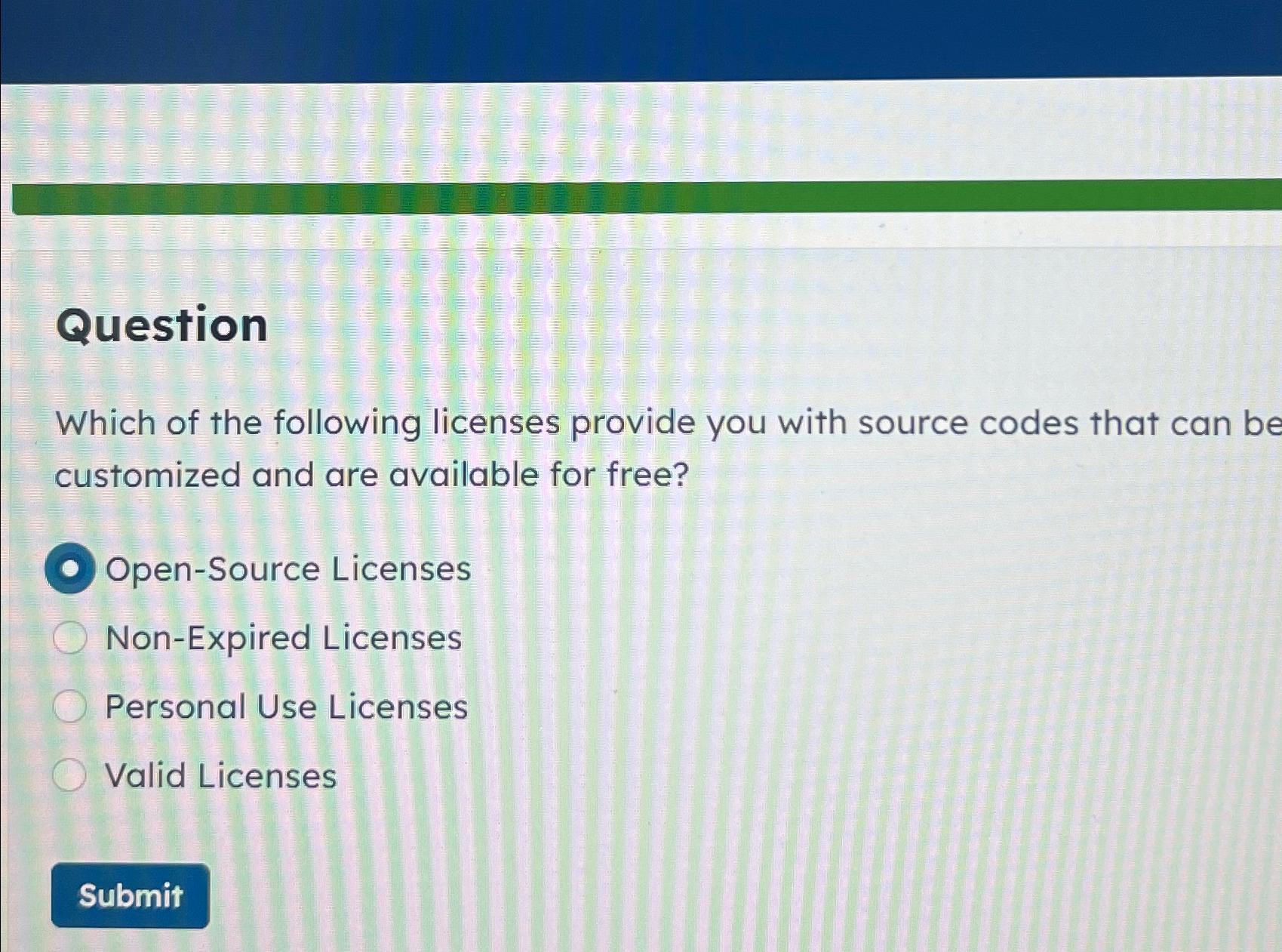 Solved QuestionWhich of the following licenses provide you | Chegg.com