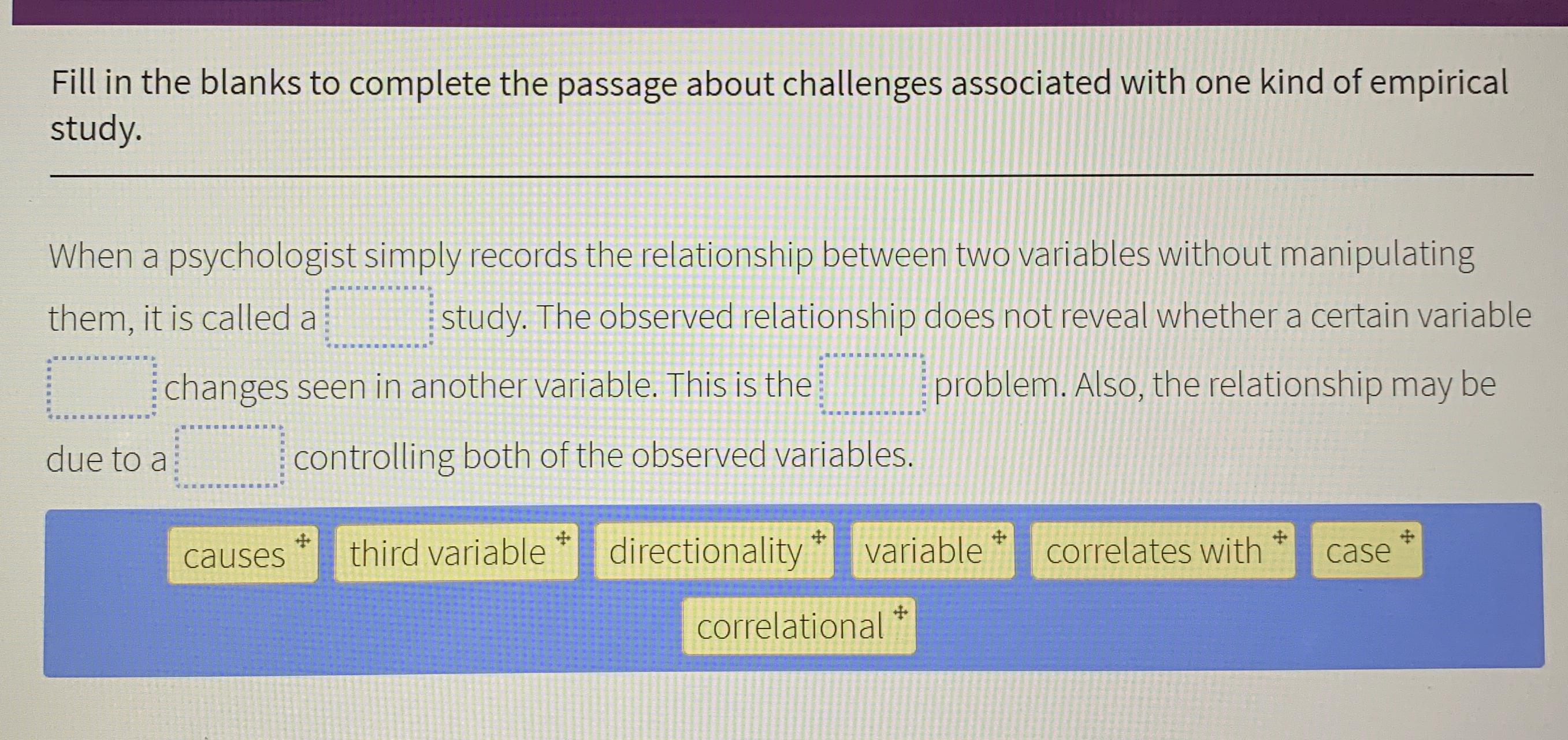 Solved Fill in the blanks to complete the passage about | Chegg.com