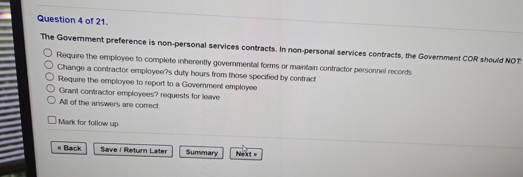 Solved Question 4 ﻿of 21 .The Government preference is | Chegg.com