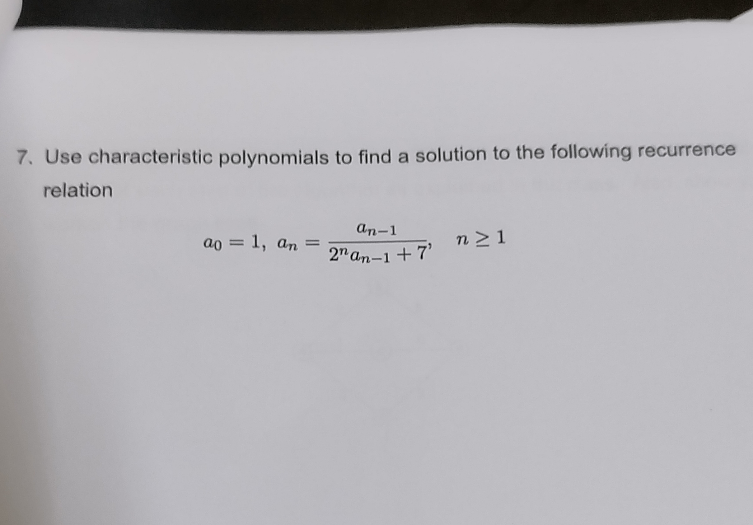 Solved Use characteristic polynomials to find a solution to | Chegg.com