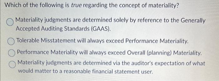 Solved Which of the following is true regarding the concept | Chegg.com