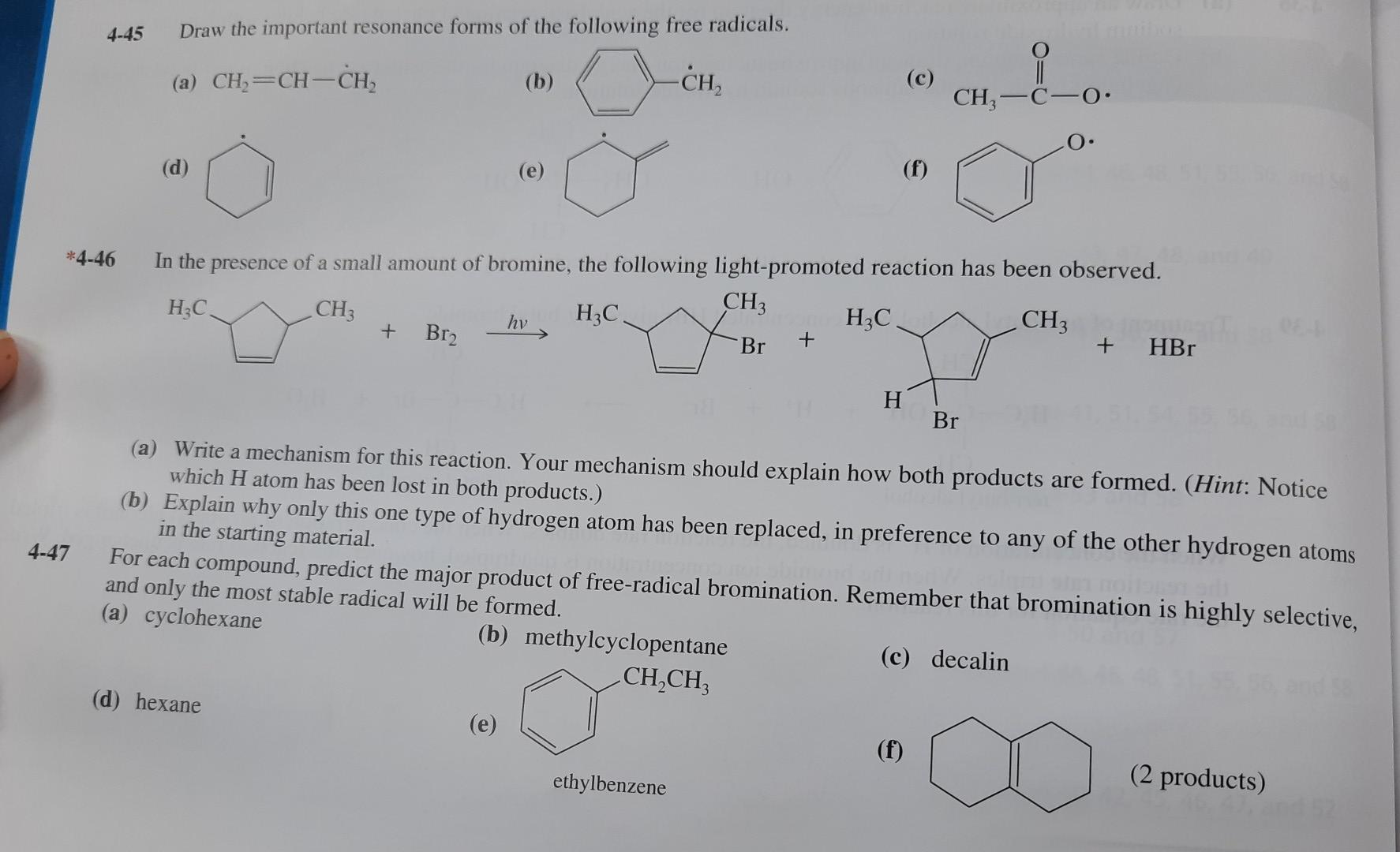 Solved 4-45 Draw the important resonance forms of the | Chegg.com