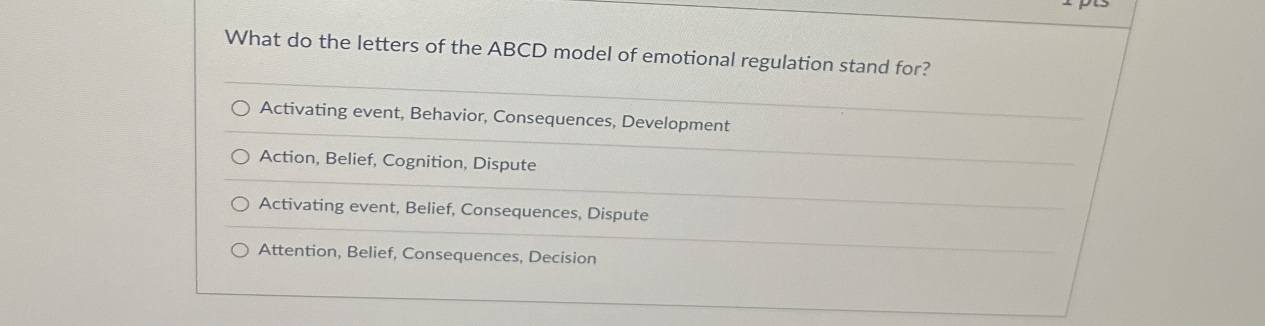 Solved What do the letters of the ABCD model of emotional | Chegg.com
