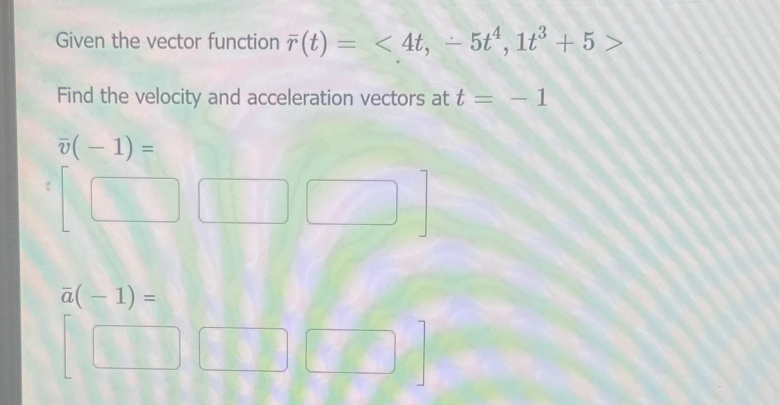 Solved Given the vector function | Chegg.com