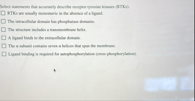 [Solved]: Select statements that accurately describe recepto