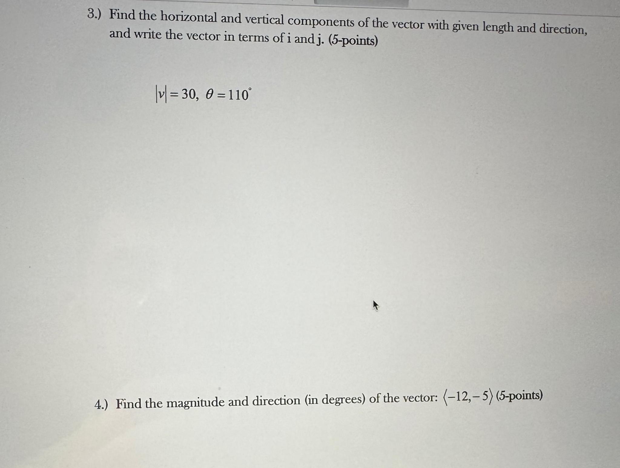 Solved 3.) ﻿Find the horizontal and vertical components of | Chegg.com